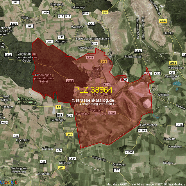 Postleitzahlgebiet 38364 - PLZ