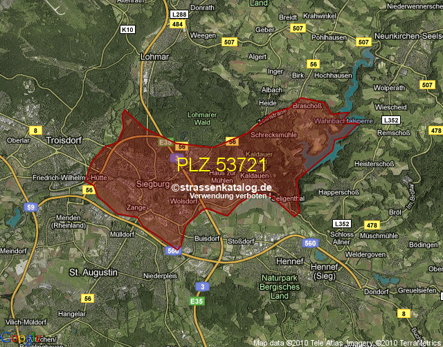 Postleitzahlgebiet 53721 - PLZ