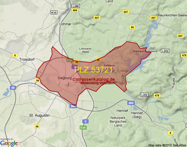 Postleitzahlgebiet 53721 - PLZ